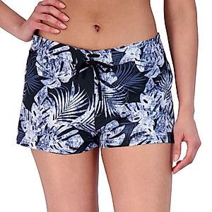 ZeroXposur Womens Swim Shorts with Liner – Quick-Dry Swim Shorts for Women - Adjustable Stretch Waistband and Back Pocket (Storm, Large)