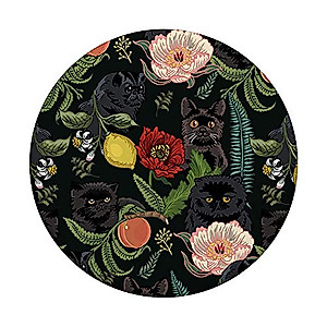 Botanical and Black Cats PopSockets PopGrip: Swappable Grip for Phones & Tablets