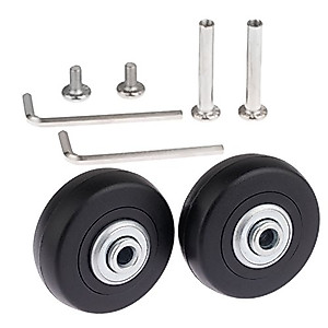 Mtsooning 2Set Suitcase Luggage Replacement Wheels, 50x18mm Wear-Resistant Mute Inline Skate Wheel, Rubber Swivel Caster Wheel Bearing Repair Kit