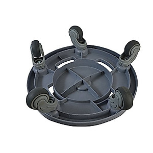 Janico 1041 Quiet Trash Can Dolly, Non Marking Casters, Round, 18"x18"x6", Grey