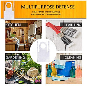 Vankcp 100pcs Disposable Aprons, 24'' x 42'' Plastic Waterproof Apron for Adults Kids Painting Party, Cooking, Housework, Picnic