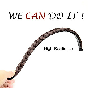 DIGUAN Headband Synthetic Hair Plaited Headband Braid Braided With Teeth Hair Band Accessories for Women Girl Wide 0.6 Inch (Dirty Blonde)