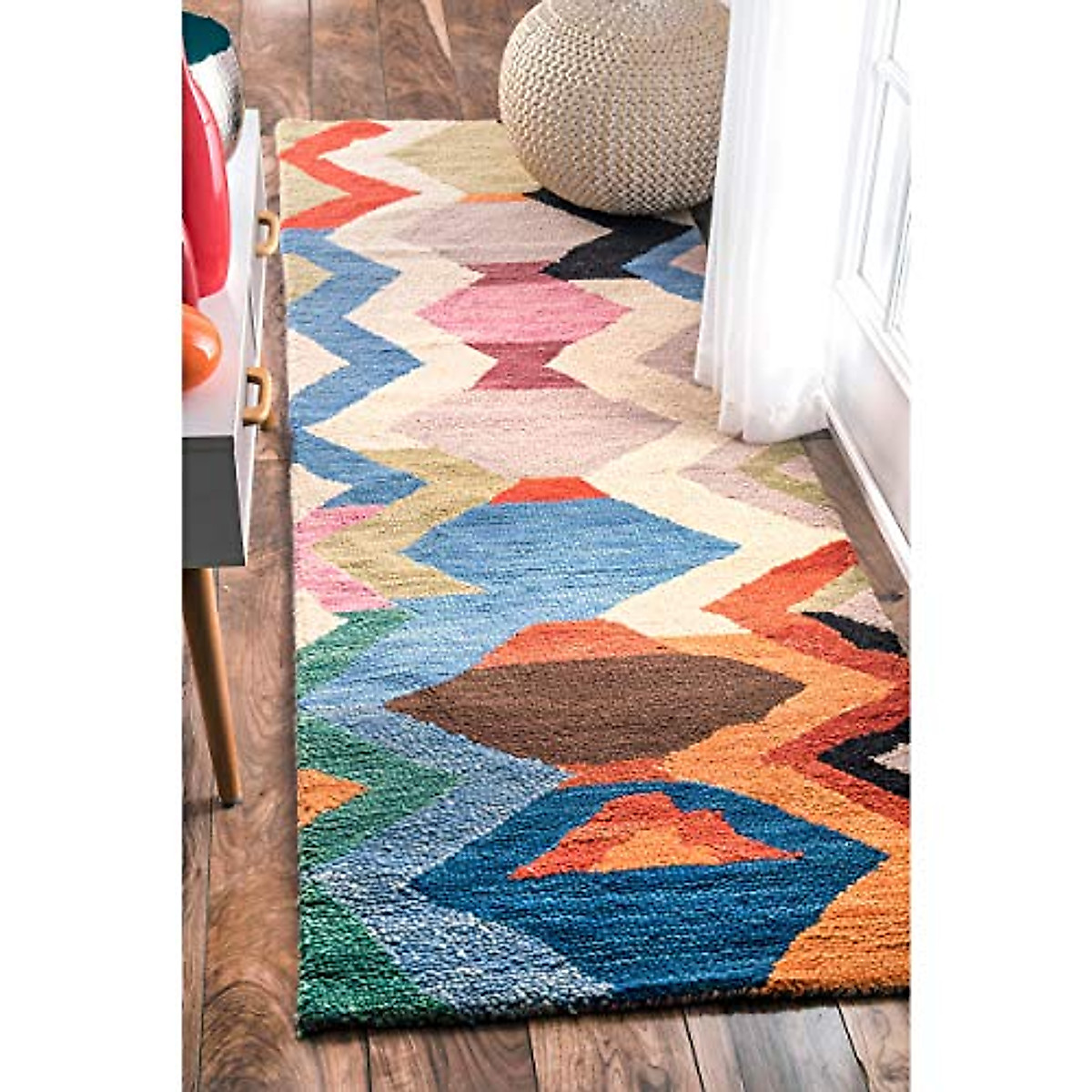 nuLOOM Aguirre Hand Tufted Wool Runner Rug, 2' 6" x 8', Multi