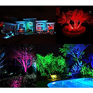 TOVEENEN LED Color Landscape Outdoor Spotlight - 120V 25W Remote Waterproof Spot Lights for Yard Garden Tree House Halloween Christmas Lighting