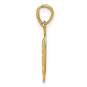 IceCarats 14K Yellow Gold Break Apart Te Amo Heart Necklace Love Pendant Charm