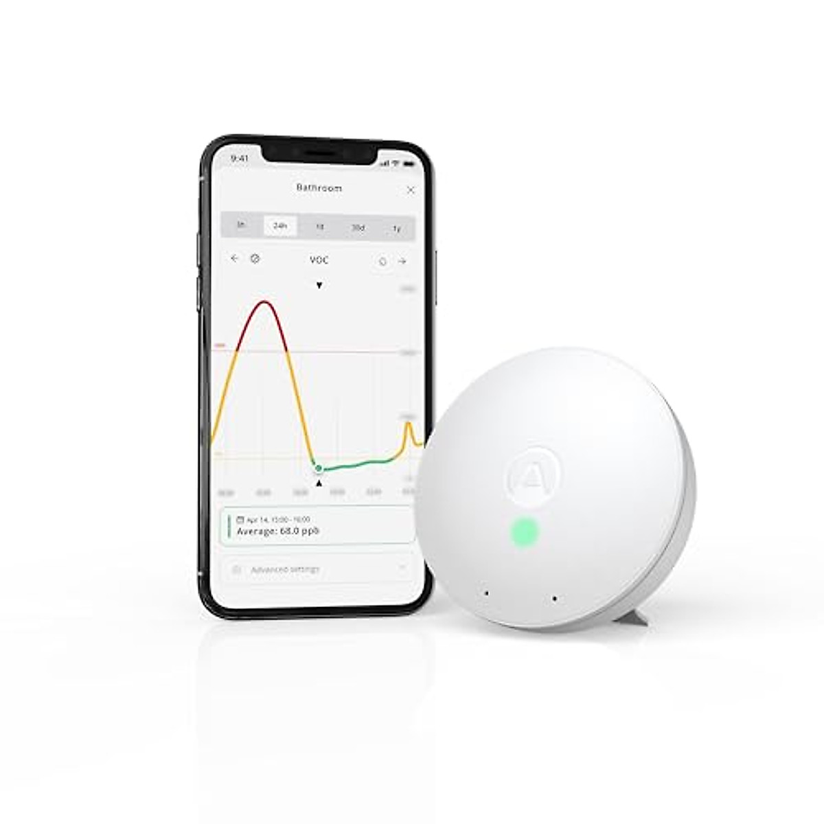 Airthings-292 Wave Mini - Indoor Air Quality - Chemicals (TVOCs), Humidity, Temperature 20 x 30 x 1