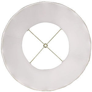 Creme Large Scallop Bell Lamp Shade 12" Top x 18" Bottom x 18" Slant x 17.5 High (Spider) Replacement with Harp and Finial - Springcrest