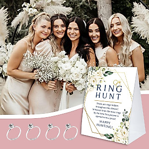 Bridal Shower Ring Game, Ring Hunt Bridal Shower Game 30 fake rings, bridal shower decorations, wedding games, bachelorette party games for guests - RH03
