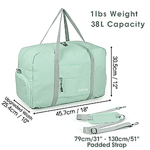 Sports Gym Bag with Wet Pocket & Shoes Compartment, Travel Duffel Bag for Men and Women Lightweight, Mint Green