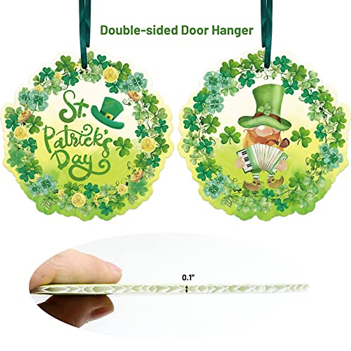 St. Patrick's Day Door Sign Hanging Decorations Shamrock Wreath Welcome Home Decor Party Supply