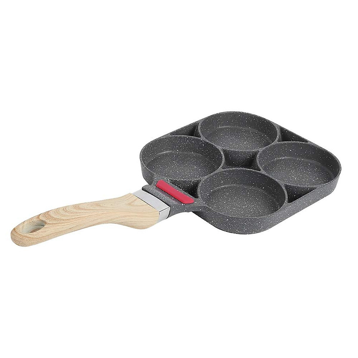 Pancake Pan, Japanese Obanyaki Pan Nonstick Aluminum Pan, Egg Frying Pan with 4 Holes, for Fried Egg, Burger, Breakfast Pancake Making, with Anti-Scald Handle(B)