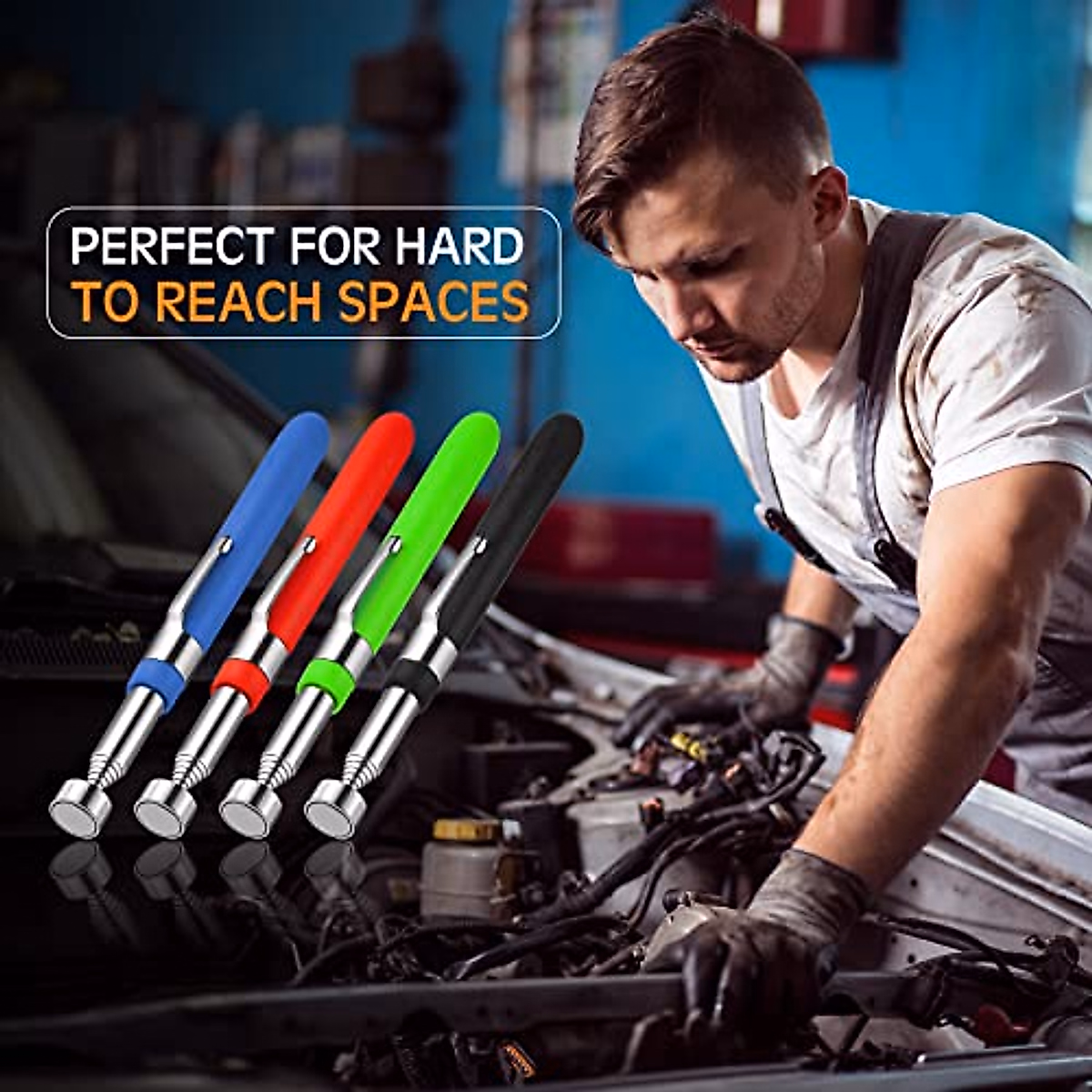 4 Pcs Telescoping Magnet Pickup Tool Extendable Magnetic Sticks Pick up Grab Tool for Men Practical Gifts for Dad, Husband, Father's Day, Valentine's Day, Christmas Gifts(5 lb)