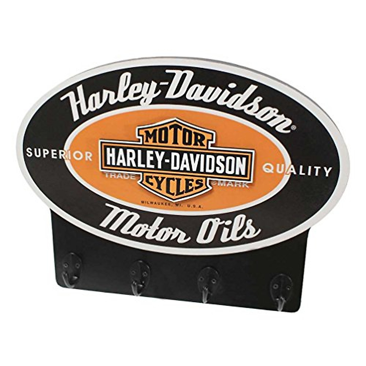 Harley-Davidson Motor Oil Custom-Cut Bar & Shield Key Rack, Black HDL-15307