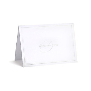 Gartner Studios Pearl White Thank You Cards, 3.5” x 5”, Set of 50, Includes Envelopes (61506)