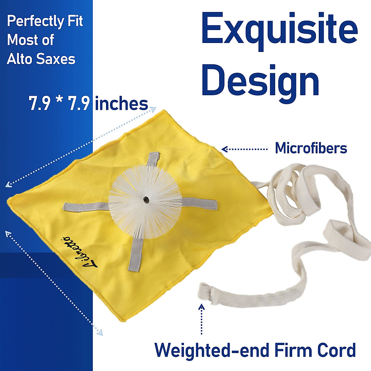 Libretto Alto Saxophone Swab, 100% Lint Free Micro-Fiber, Absorbent & Compressible, Premium & Cost-Effective, Great to Extend the Life of Sax!