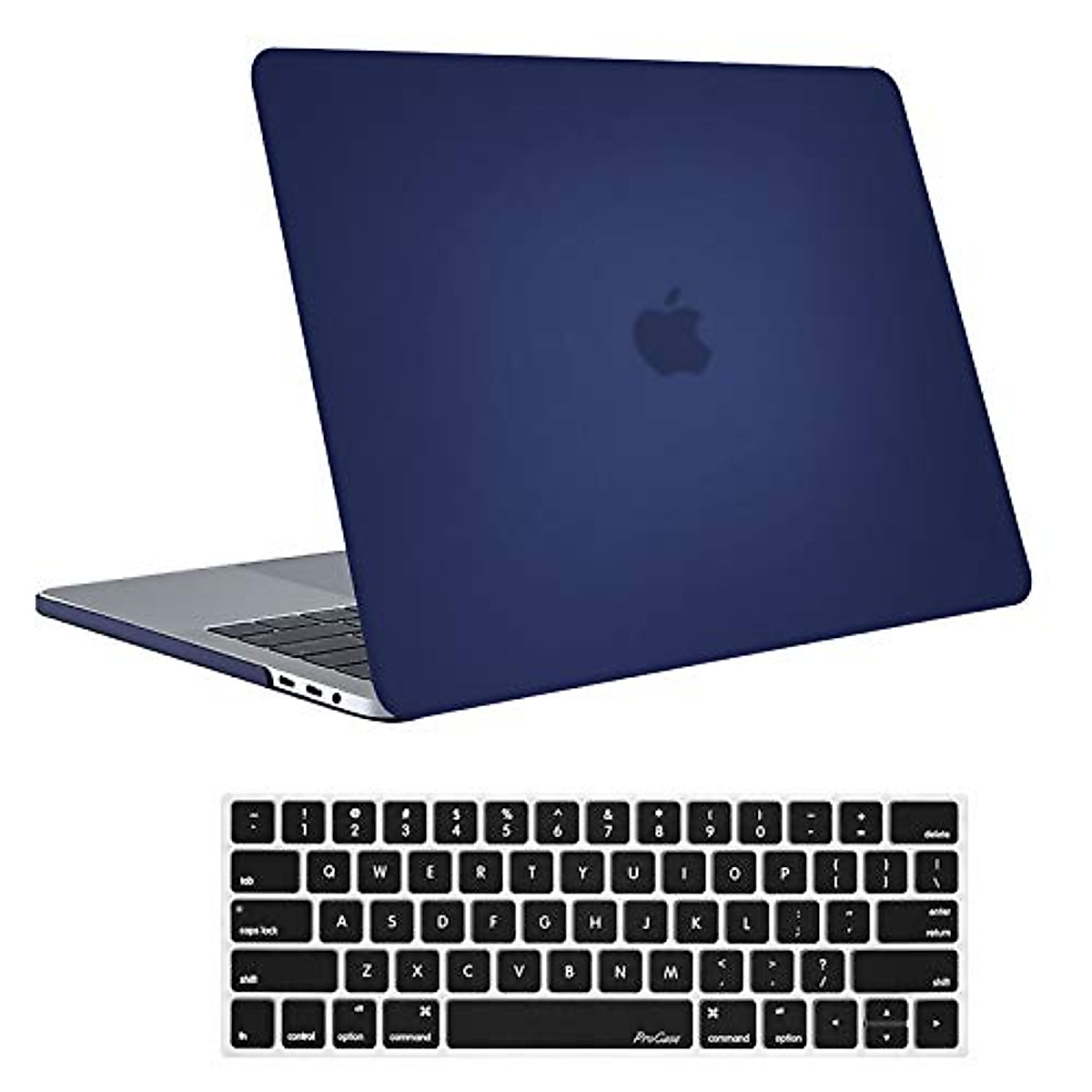 ProCase for MacBook Pro 15 2019 2018 2017 2016 A1990/A1707 with Touch Bar, Hard Shell Case and Keyboard Cover for 2016-2019 MacBook Pro 15" -Darkblue