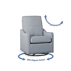 Delta Children Kenwood Glider Swivel Rocker Chair, Light Blue