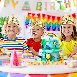 Yaomiao 66 Pieces Foam Princess Tiaras DIY Crowns Kids Party Favors Craft Crystal Diamond Sticker Girls Making Your Own Tiara (Gold)