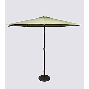 Pebble Lane Living QD01-LIME Patio Umbrella, Bronze Aluminum Frame with Hand Crank & Push Tilt Action, Vented Top, UV & Water Resistant, Lime Green, 9' Diameter