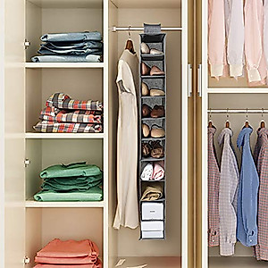 Hanging Shoe Shelves, 10 Shelves Hanging Shoe Organizer for Closet, Shoes Holder Storage Shelves, Shoe Storage Hanging Shoe Holder, Breathable No-Wover Fabric for Shoes, Closet and Baby Things, 2 pack