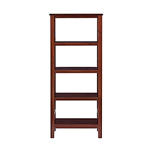 Linon Home Dcor Linon Titan, Antique Tobacco Bookcase, 24.57"w x 12.2"d x 54.45"h,