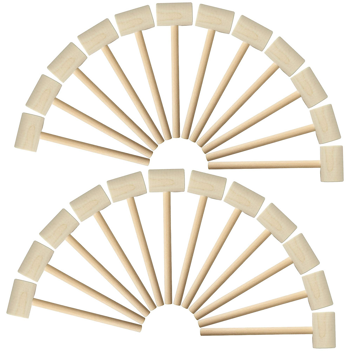 36 Pieces Wooden Breakable Heart Hammers for Chocolate, Small Wood Candy Mallets