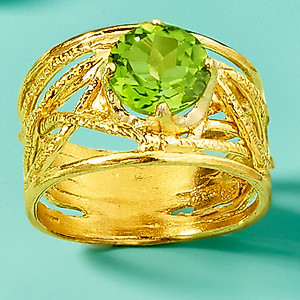 Ross-Simons Gemstone Textured Openwork Ring in 18kt Gold Over Sterling