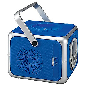 Jensen CD-555 Blue CD Bluetooth Boombox Portable Bluetooth Music System with CD Player +CD-R/RW & FM Radio with Aux-in & Headphone Jack Line-in - Limited Edition- Blue