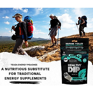 Teaza Herbal Energy Pouches Tobacco Free Nicotine Free, Smokeless Alternative Snuff Healthy Chewing Dipping Alternative, Wintergreen Chill (2 Pack) Tobacco Free Dip No Caffeine Refreshing Cool Flavor