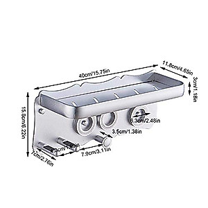 Magik Magnetic Supersonic Hair Dryer Accessories Metal Wall Mount Holder Hanger for Dyson and Other Hair Dryers Bathroom Toothbrush Makeup Cosmetic Shelf Rack Caddy Storage Organizer (Large, Silver)