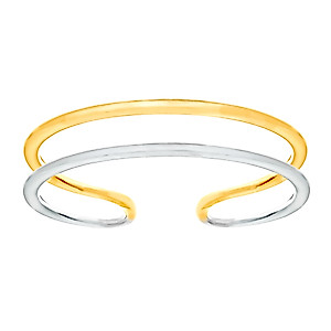 Ritastephens 14k Yellow White Gold Two Row Toe Ring Body Art Adjustable