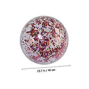 SAFIGLE 8 pcs Floating Beach Glitter Kids Color Gifts Toys Play Pool for Confetti Kid Fun Floatable Hawaii Favor Air Balls Bouncy Party Water Beachballs with Playing and Pump Sand Sequin