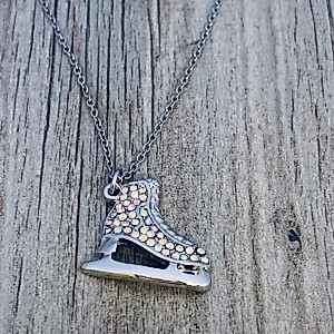 Sportybella Skate Necklace - Girls Ice Skating Charm Pendent - Figure Skating Gifts