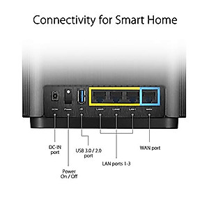 ASUS ZenWiFi AC Whole-Home Tri-Band Mesh System (CT8 2 Pack Charcoal) Coverage up to 5,400 sq.ft, AC3000, WiFi, Life-time Free Network Security and Parental Controls, 4X Gigabit Ports, 3 SSIDs