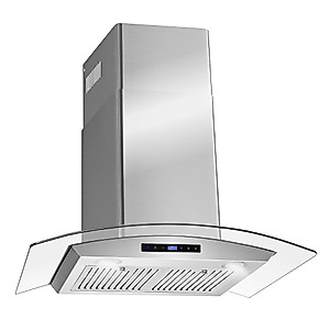 COSMO COS-668WRCS75 30 in. Vista Collection 380 CFM Ducted Wall Mount Range Hood, Touch Controls, LED Lights, Stainless Steel