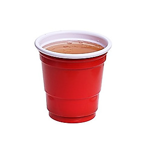 TashiBox Disposable Mini Red Shot Glasses - 2.5 Ounce - 200 Count - Mini Party Cups, Jager Bomb, Jello Shots, Sample Cups.