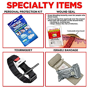 Ever-Ready Industries Outdoor Protection and Workplace First Aid Kit - Includes Burn Ointment, Exceed OSHA Guidelines and ANSI 2009 Standards - 228 Pieces, Red
