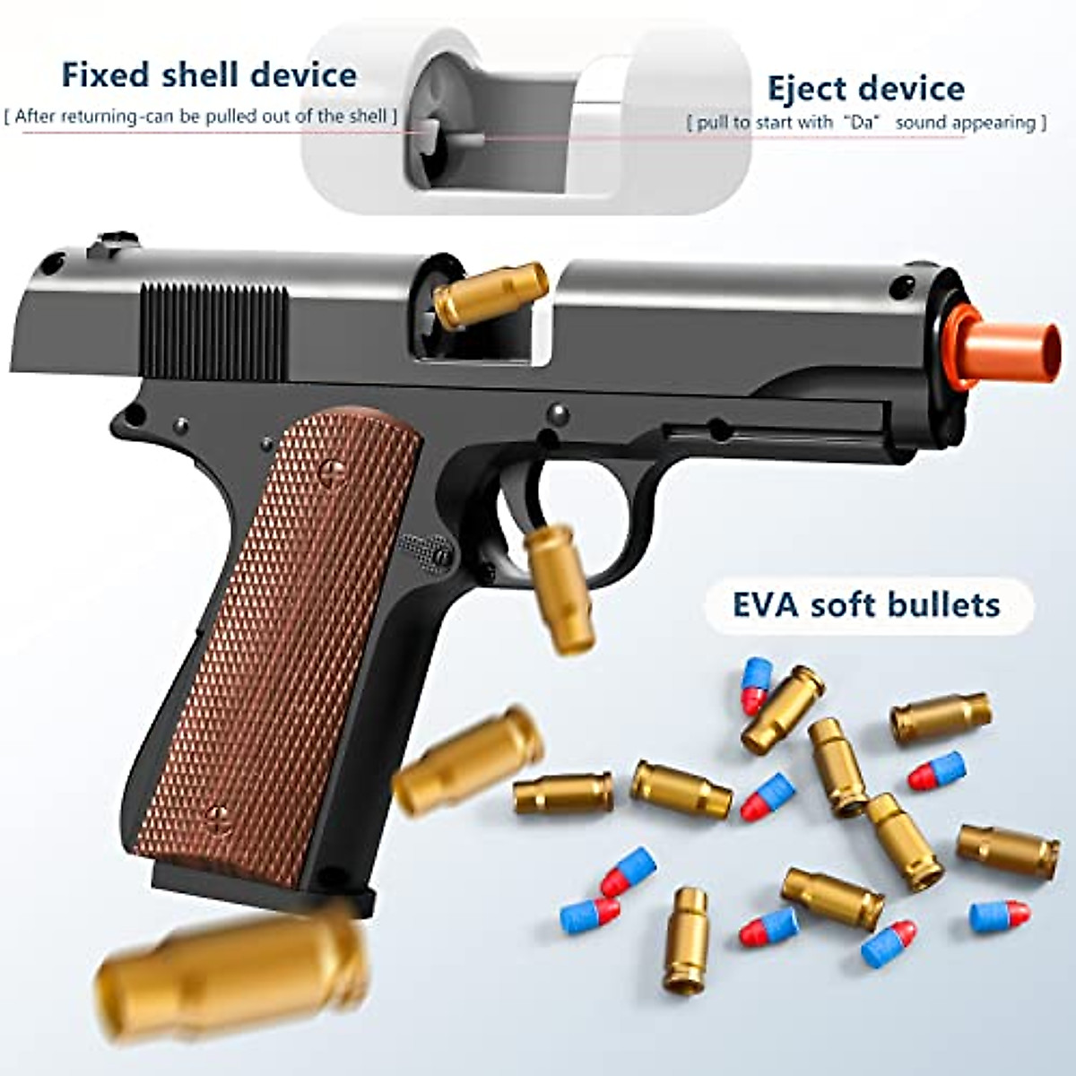 Kyliandi Soft Bullet Toy Gun Sniper Rifle with Scope Realistic Barrel Shell ejecting Foam Blaster Gun Dart Prop Backyard Outdoor Shooting Game for Boys Teens Adults Gifts Age 8-12 14 Years Old (Black)