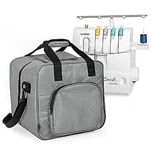 Crutello Sewing Machine Case - Universal Sewing Machine Carrying Bag with Storage Pockets Compatible with Serger Sewing Machines, Measuring 13.75" x 12" x 13.5"