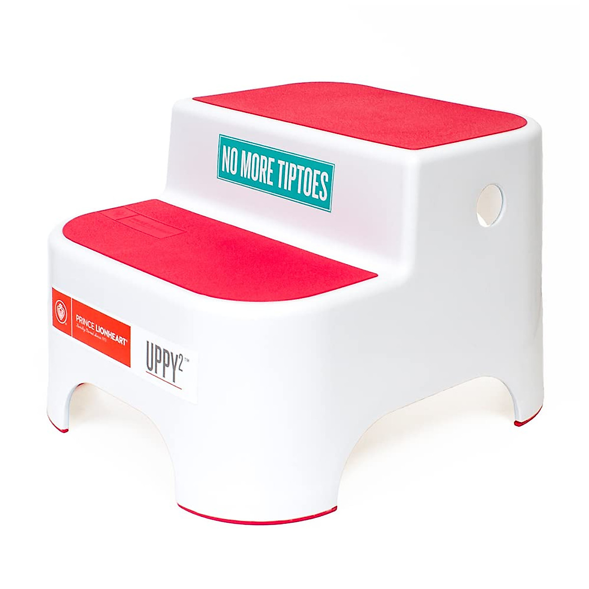 Prince Lionheart Dual Height UPPY2 Two Step Stool for Potty Training Kids and Toddlers to Wash Hands - Portable Non Slip Children and Toddler Stepping Stool for Toilet Bathroom or Kitchen (Pink)