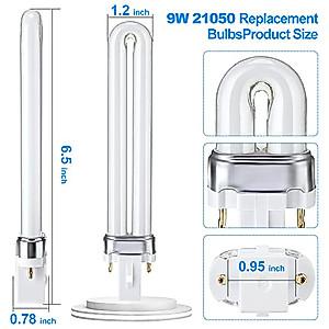 Kittmip Bug Zapper Replacement Bulb 21050 9w UV Bulb U Shaped Twin Tube Ultraviolet Mosquito Killer Lamp Bulb (3 Packs)
