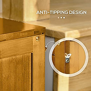 HOMCOM 3-Drawer Shoe Cabinet, Bamboo Shoe Storage Cabinet with Flip Shutter Doors for 12 Pairs of Shoes, Entryway, Hallway, Living Room, Bedroom