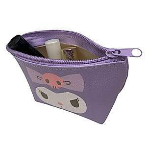 Sanrio Kuromi Face Boat Type Cosmetics Small Pouch Bag 4.3 in (W) × 3 in (H) × 2 in (D)