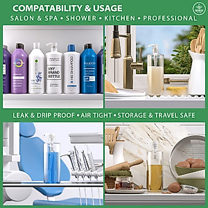 Bar5F Universal Shampoo/Conditioner Dispenser Pump for 1 Liter (33.8 Oz) Bottles - Natural Clear, Pack of 2