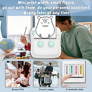 Portable Sticker Printer - Mini Instantly Print Customized Sticker, Bluetooth Wireless Sticker Printer for Office Home Organization, Pocket Thermal Printer Compatible with iPhone/Android (White)
