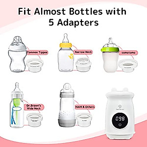 Portable Bottle Warmer, Befano Bottle Warmer Baby Bottle Warmer with 5 Adapters, Rechargeable Travel Bottle Warmer for Breastmilk and Formula with Precise Temperature Control (9000mAh, Touch Control)