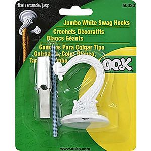 OOK 50330 Jumbo Swag Hook with Hardware, White