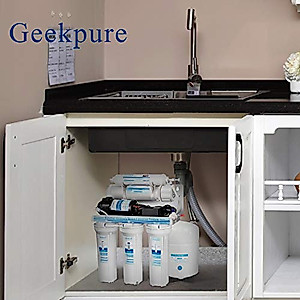 Geekpure Reverse Osmosis Booster Pump Kit with Transformer + High and Low Pressure Switches + Fittings for 50-150 GPD RO System