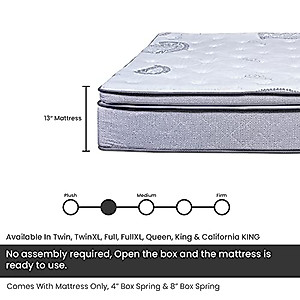 Mayton, 13-Inch Meduim Plush Foam Encased Hybrid Pillowtop Innerspring Mattress, Full XL