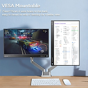 ZEUSLAP Portable Monitor 15.6 Inch 1080P 120Hz FHD Travel Metal Second External USB-C Computer Gaming Monitor with Case & Speakers for Laptop, Phone, SWTICH, PS4/PS5, etc.